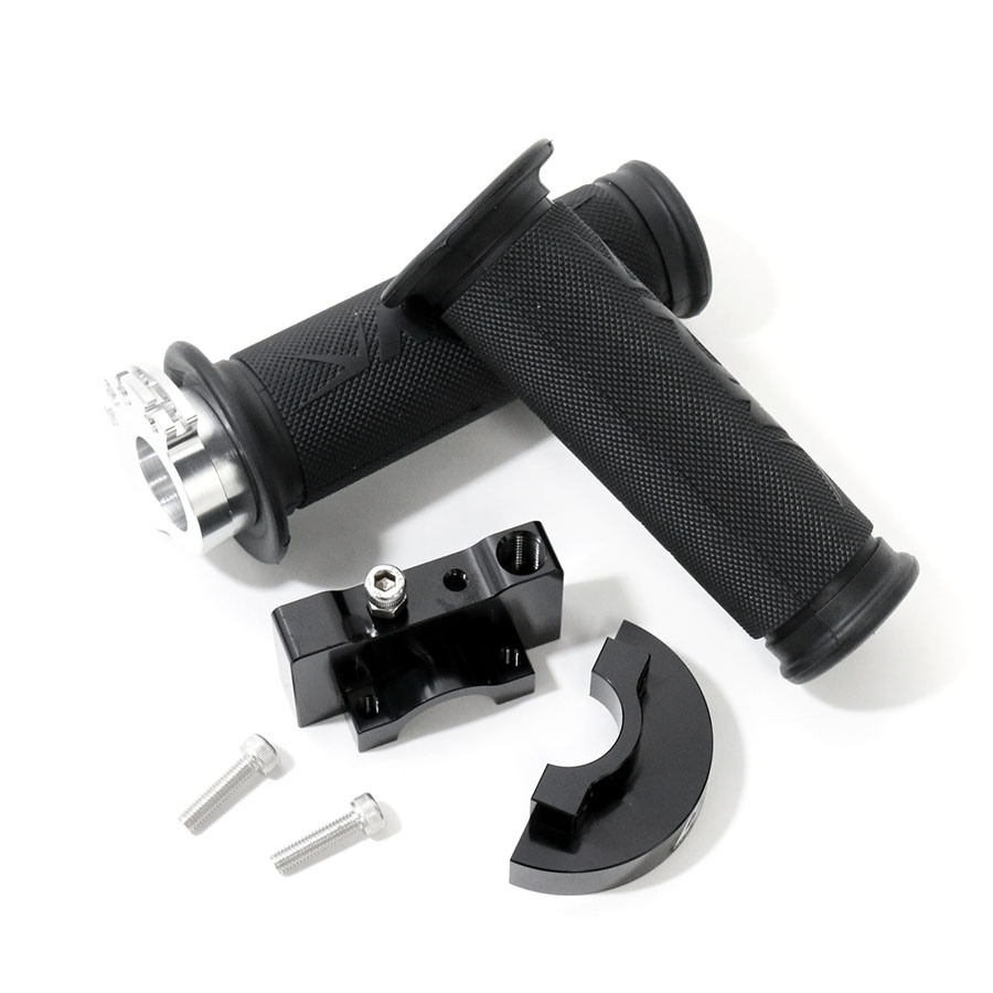 NCY Throttle & Grip Set (Black, Bearing Style, 7/8")
