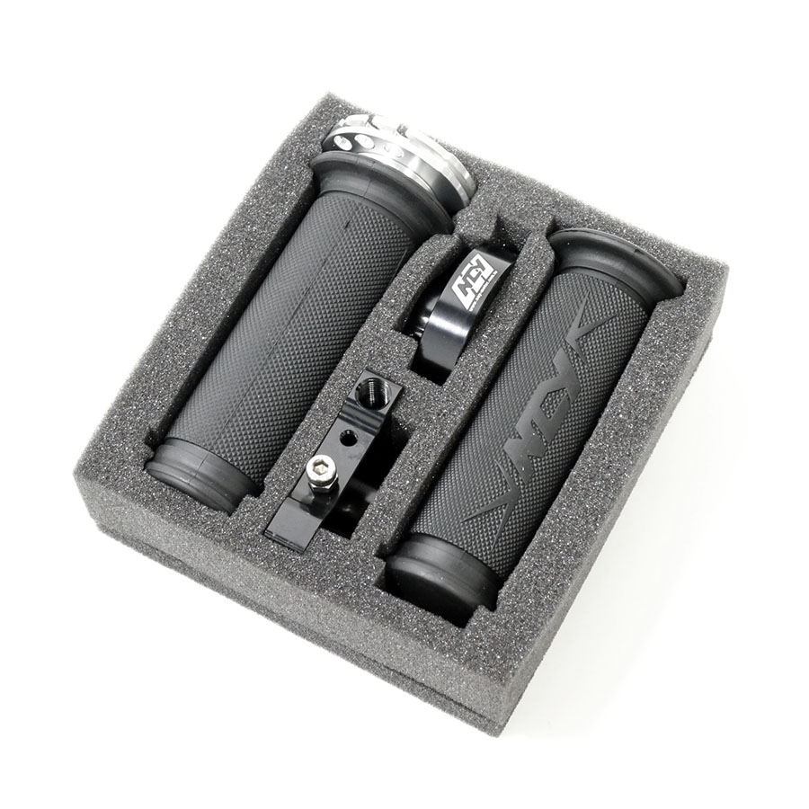 NCY Throttle & Grip Set (Black, Bearing Style, 7/8")